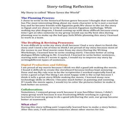 Storytelling reflection | DOCX