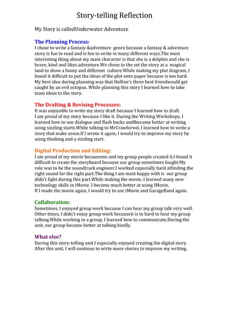 Storytelling reflection copy | PDF