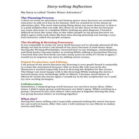 Storytelling reflection copy | DOCX