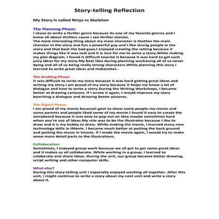 Storytelling reflection from ms o | DOCX