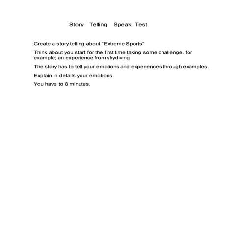 Story telling speak test | DOCX