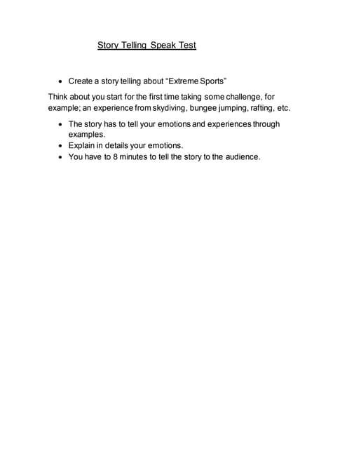 Story telling speak test | PDF
