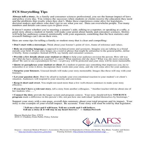 Storytelling tips fcs | PDF | Science