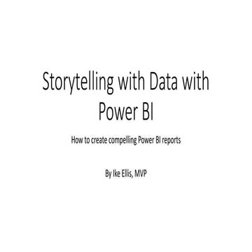 Storytelling With Data With Power Bi Pptx Marketing And Advertising
