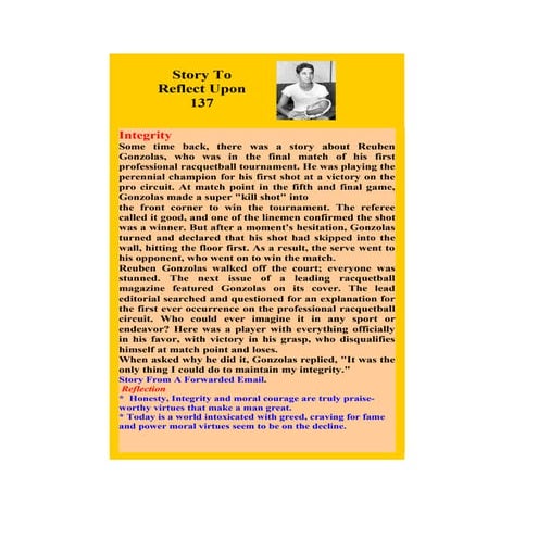 Story to reflect upon 137, 138 | DOC