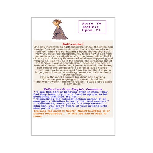 Story to Reflect Upon 77, 78 | DOC | Spirituality | Religion & Spirituality