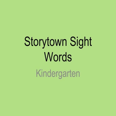 Storytown sight words | PPT