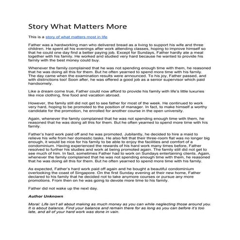 Story what matters more | DOCX