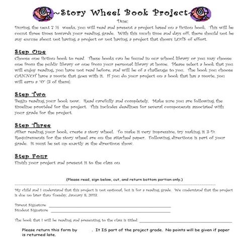 Story wheel book project | DOC