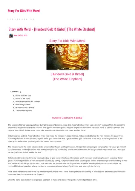 [Buddha's lesson] story with moral | PDF