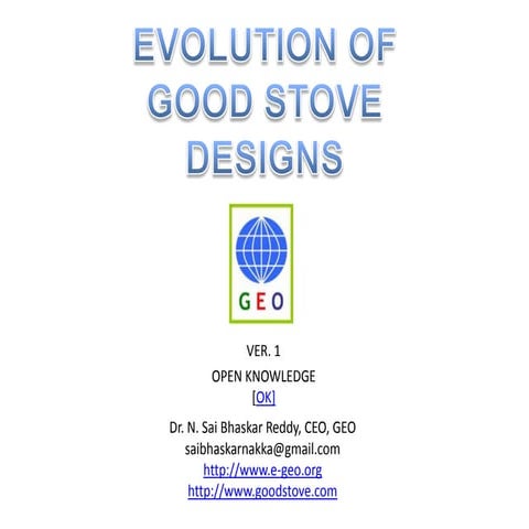 Evolution of Good Stoves - design and principles | PPTX