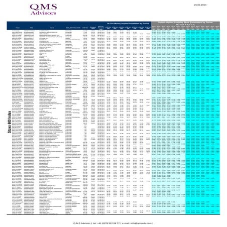 TPX 1000 Index - Dividends and Implied Volatility Surfaces Parameters | PDF