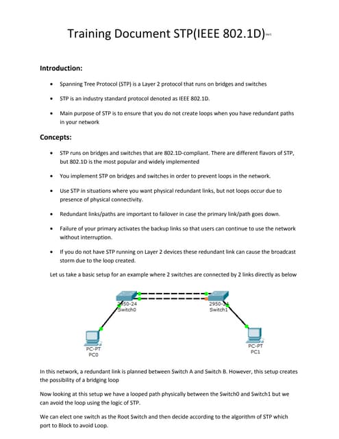 Spanning Tree Protocol Stp Pdf Computer Networking Computing
