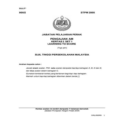 Stpm Pam Kertas2 Set2 | PDF
