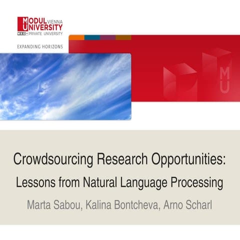 Crowdsourcing Research Opportunities: Lessons from Natural Language Processing | PPT