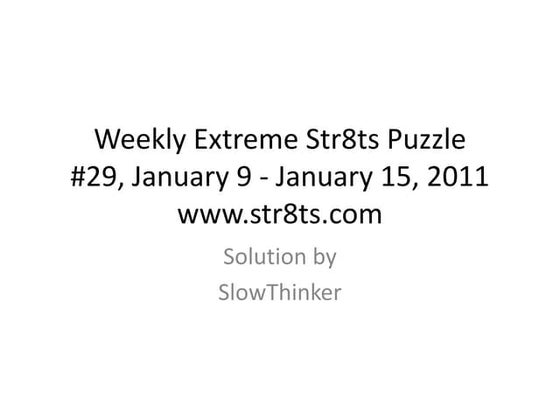 Str8ts Weekly Extreme #70 - Step-by-step Solution | PPT