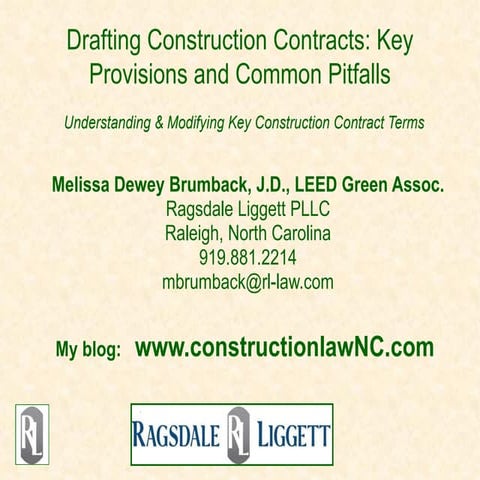 Drafting Construction Contracts | PPT