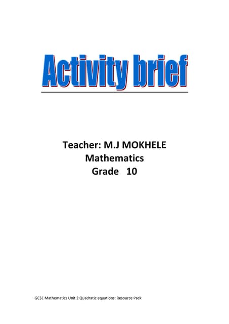 Straight Line Graph Reminder | PPT | Science