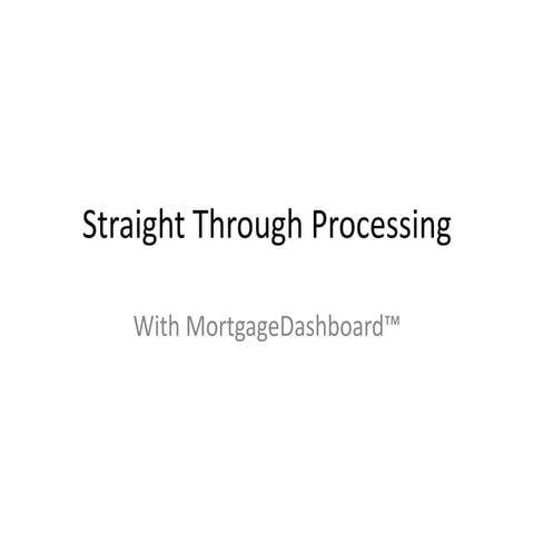 Straight Through Processing With Mdb | PPTX