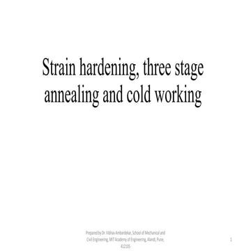 Work Hardening of Metals ( also known as strain hardening or cold ...