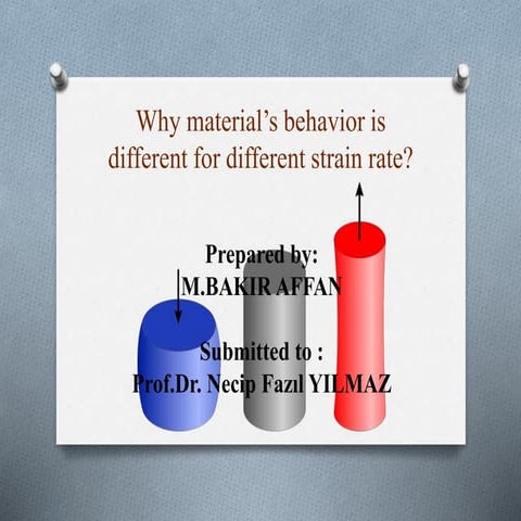 Behavior of Metals according to their strain rate ppt | PPTX