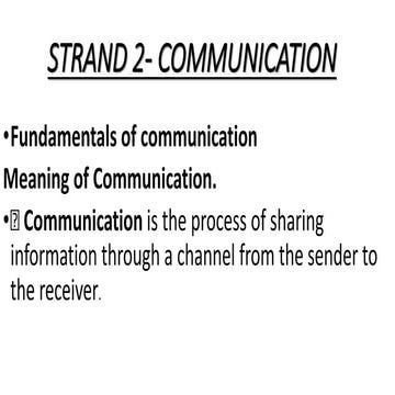 STRAND 2- COMMUNICATION.pptx PRE TECHNICAL . | PPTX