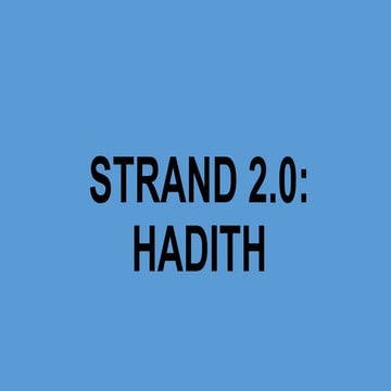STRAND 2 HADITH.pptx GRADE 8 CBC FOR KIDS | PPTX