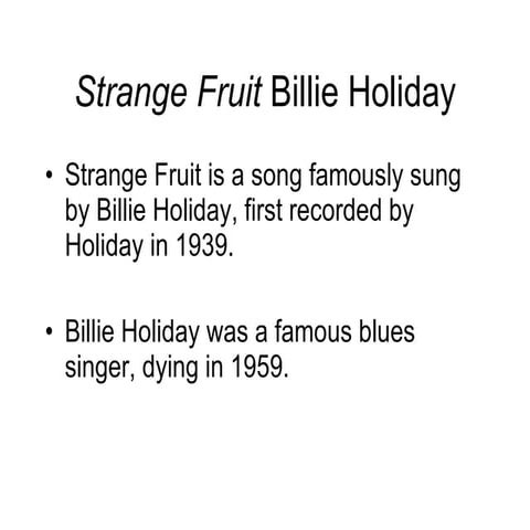 Strange Fruit | PPT
