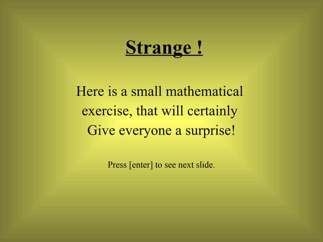 Strange Calculation | PPS