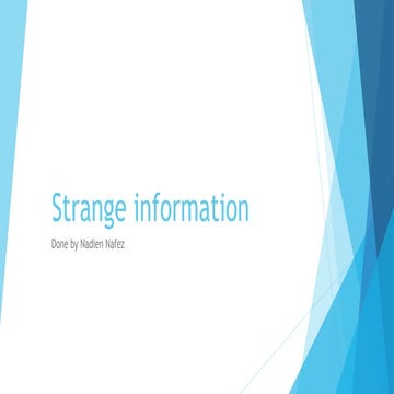 Strange information nadien | PPTX