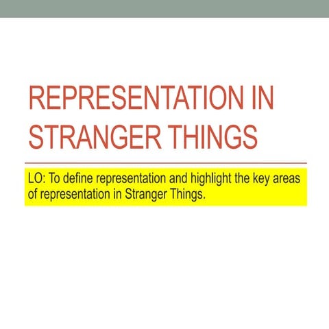 Stranger Things Essay | PPTX | Genres