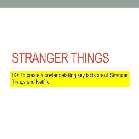 Stranger Things and Netflix Poster | PPT