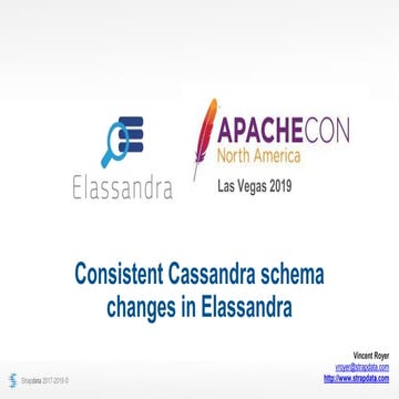 Elassandra schema management - Apache Con 2019 | PPTX