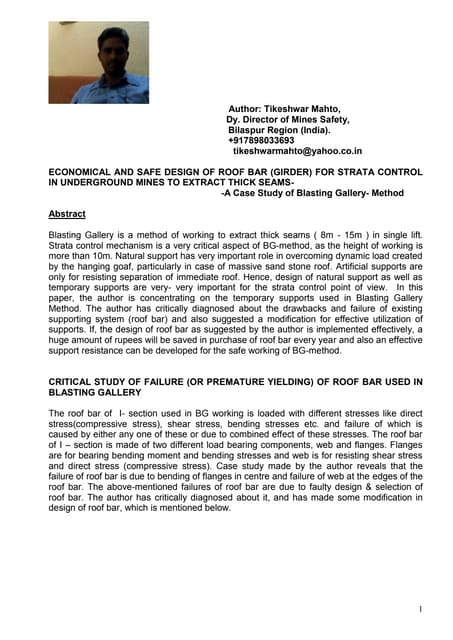 Subsidence in coal mines | PDF