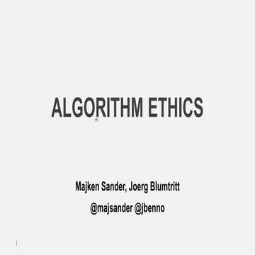 How are your morals? Ethics in algorithms and IoT | PPTX | Artificial ...