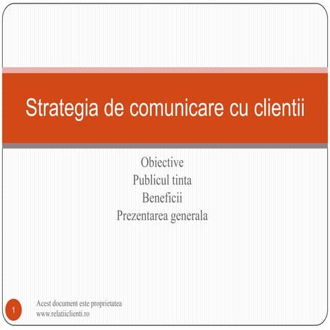 Strategia de comunicare cu clientii | PPTX