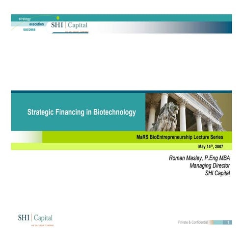 Strategic Financing in Biotechnology | PPT