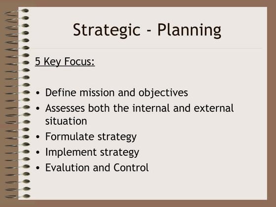 9. Outline Of A Brief Strategic Plan | PDF