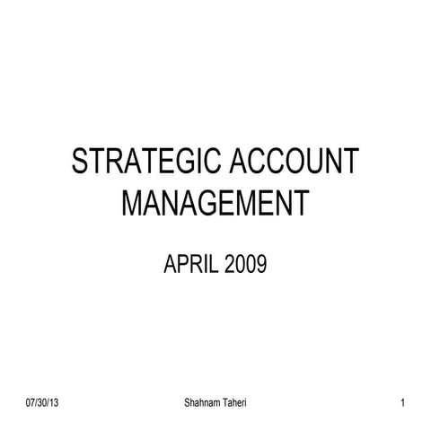 Strategic account management | PPT