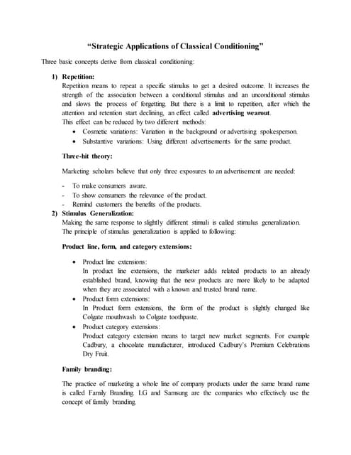 Classical conditioning | PPS