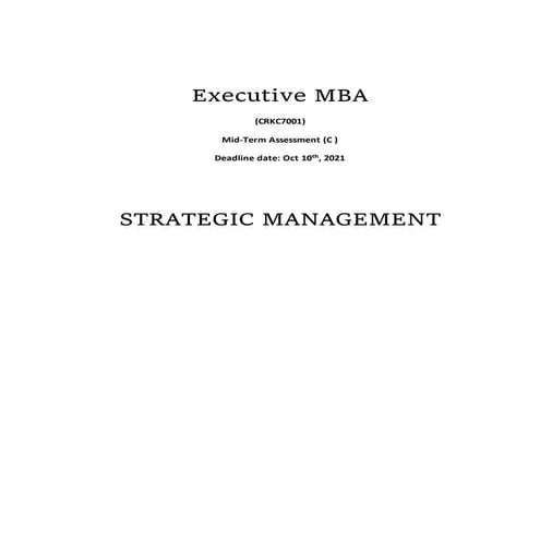 Strategic Assignment V1 Docx