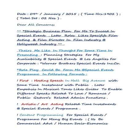 ^^ Strategic business plan for me to suceed in special events . later ...