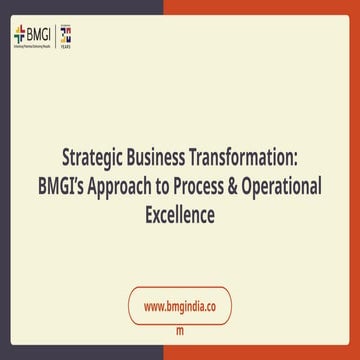 Strategic Business Transformation BMGI’s Approach to Process and ...