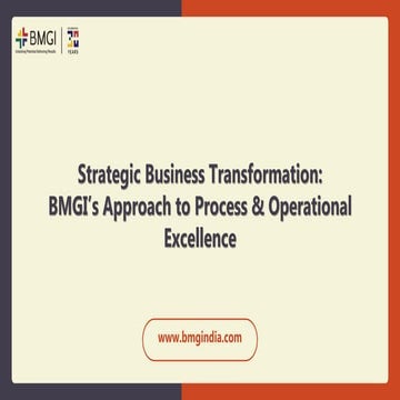 Strategic Business Transformation BMGI’s Approach to Process and ...