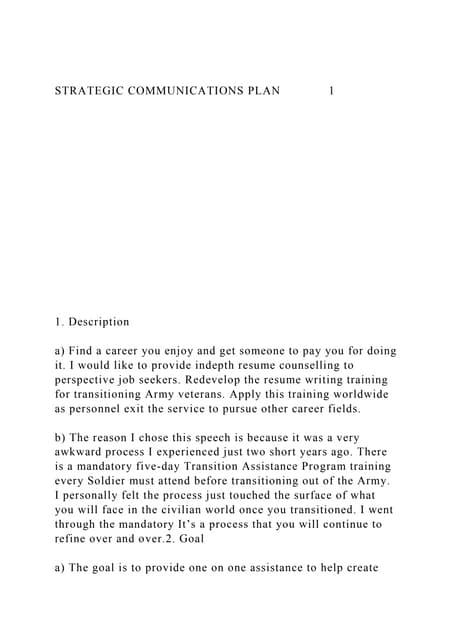 Running head MILITARY TO CIVILIAN LIFE 1 How to transit.docx