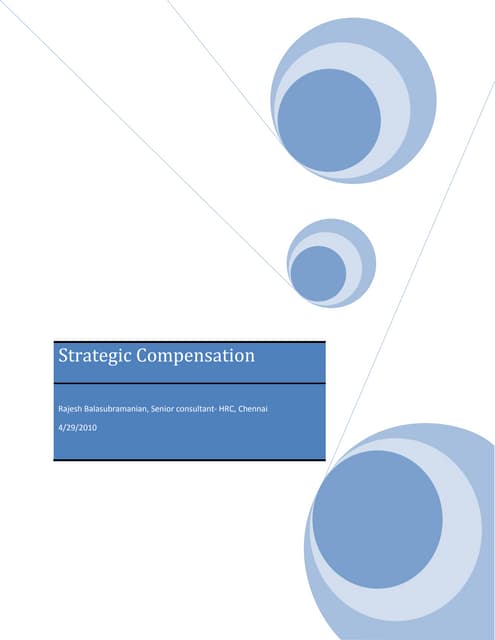 Strategic Compensation | PDF | Human Resources | Business
