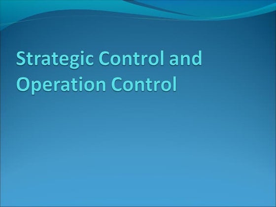 Strategic evaluation & control | PPT