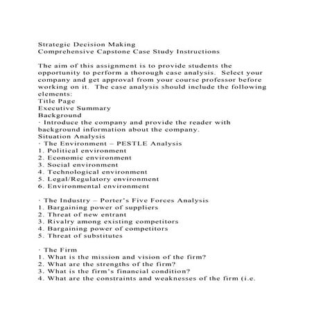 Strategic Decision MakingComprehensive Capstone Case Study Instr.docx