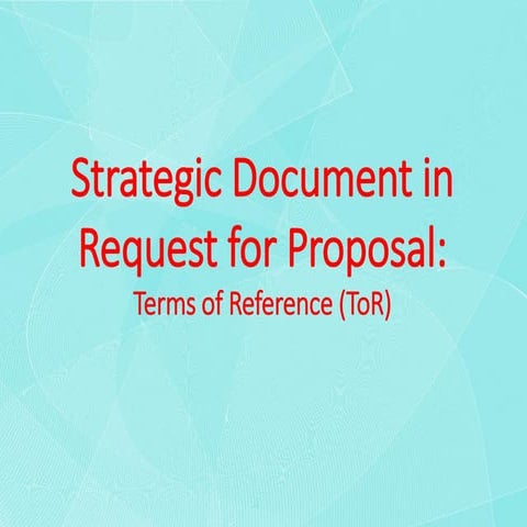 Strategic Document in request for proporsal | PDF