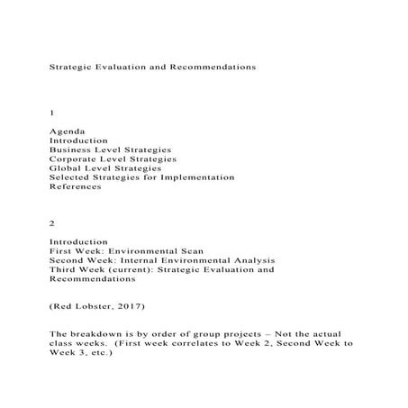 Strategic Evaluation and Recommendations1AgendaI.docx